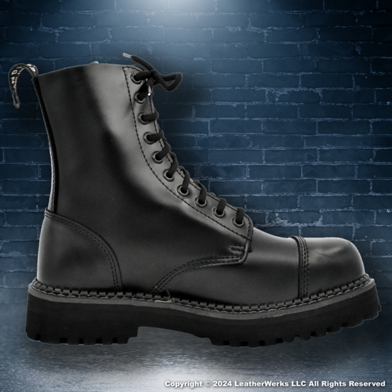 Grinders Bulldog 10 Eye Black Steel Toe - BootWerks