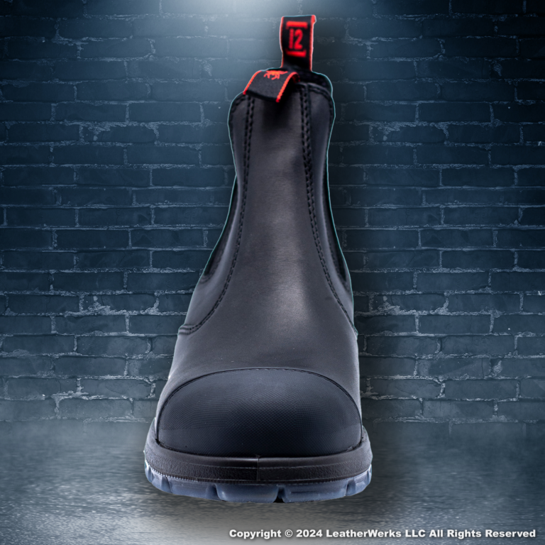 Redback Easy Escape Slip On 6 Inch Black Steel Toe Scuff Cap - BootWerks