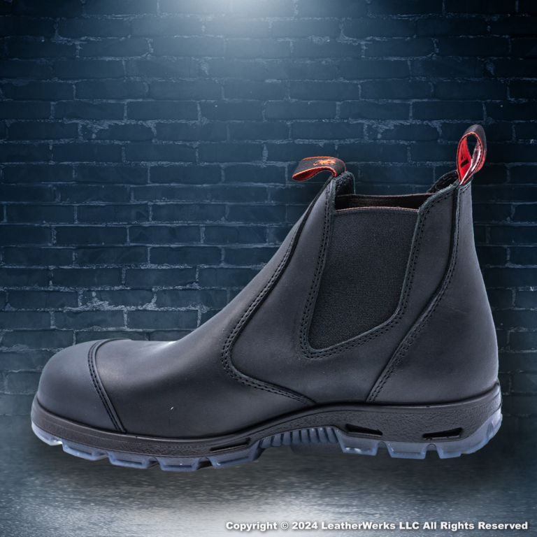 Redback Easy Escape Slip On 6 Inch Black Steel Toe Scuff Cap - BootWerks