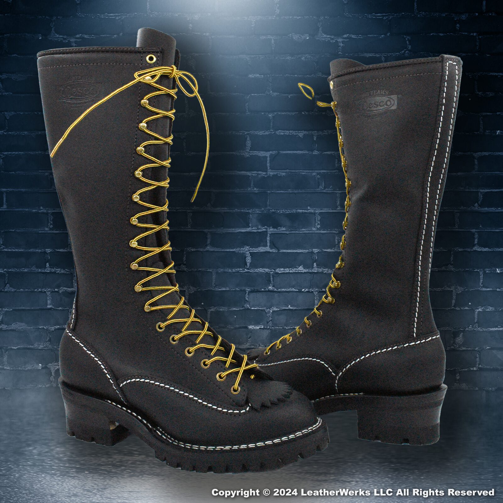 Wesco Highliner 16 Inch Lug Sole Black - BootWerks